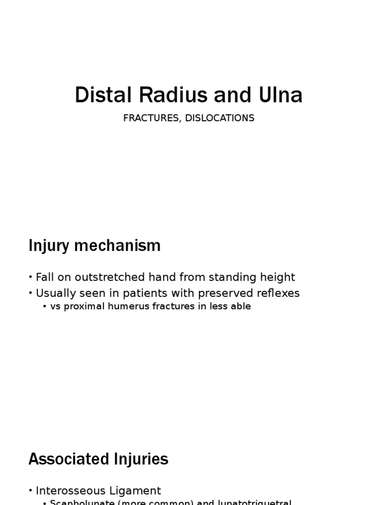 Distal Radius and Ulna Fracture Guide | PDF | Limbs (Anatomy) | Human ...
