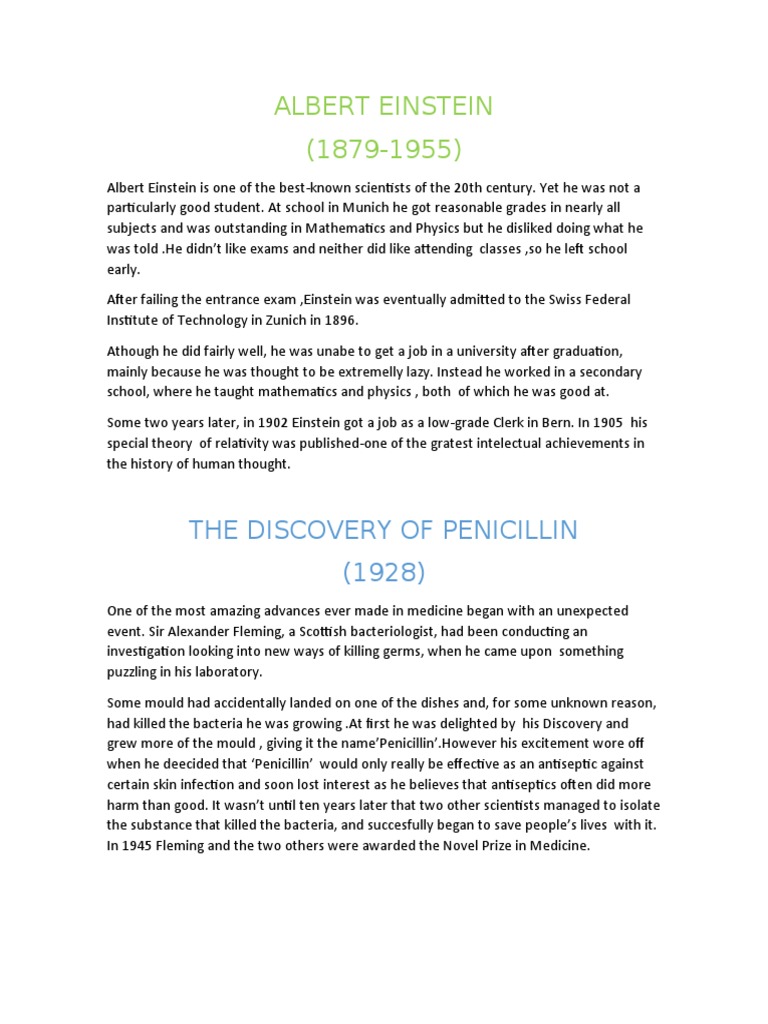 Albert Einstein | PDF | Albert Einstein | Penicillin