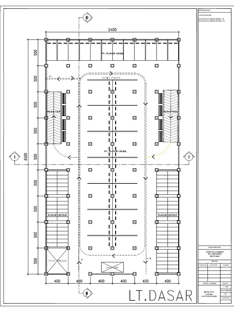 Contoh Denah LANTAI DASAR Gedung Parkir | PDF