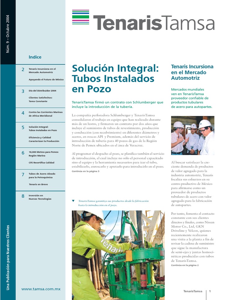 Tenaris Tamsa | PDF | Revestimiento | Tubería (transporte de fluidos)