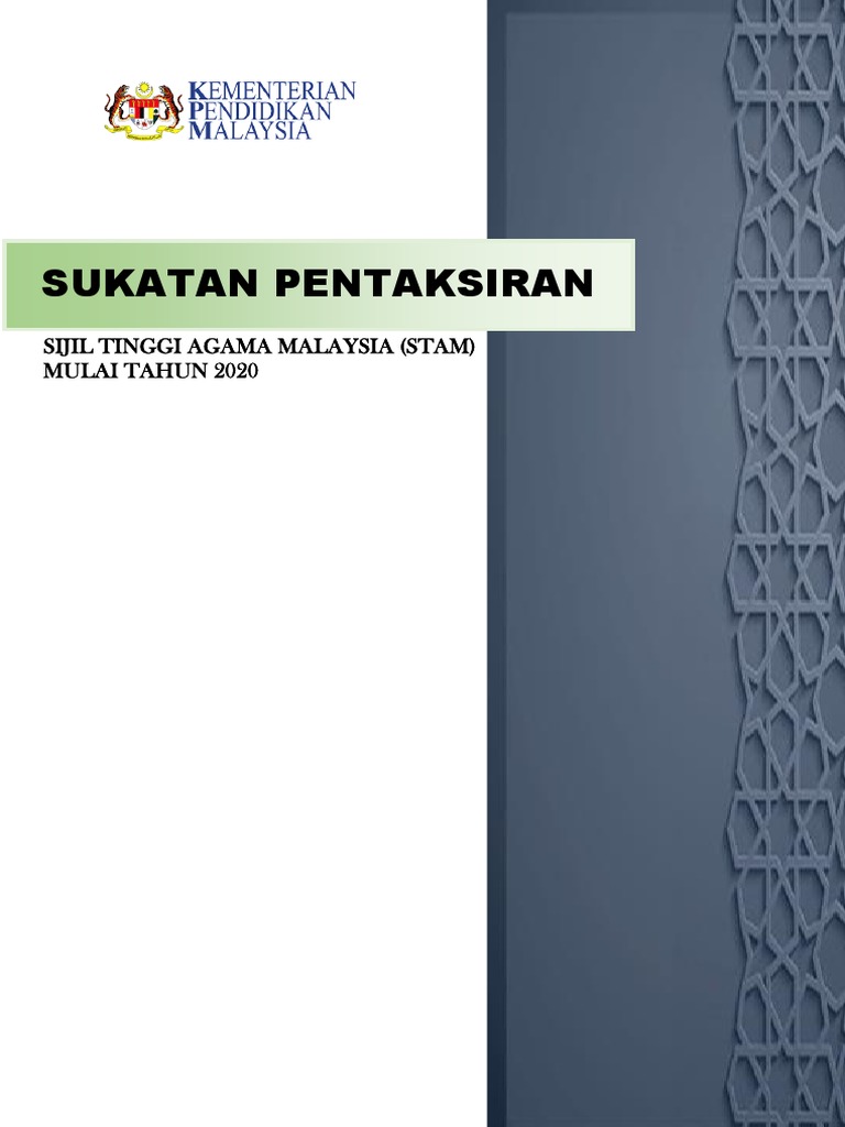 (Buku Stam) Sukatan Pentaksiran Sijil Tinggi Agama Malaysia Stam Mulai ...