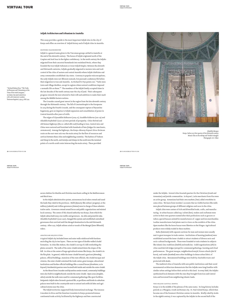 Seljuk Architecture and Urbanism in Anatolia | PDF