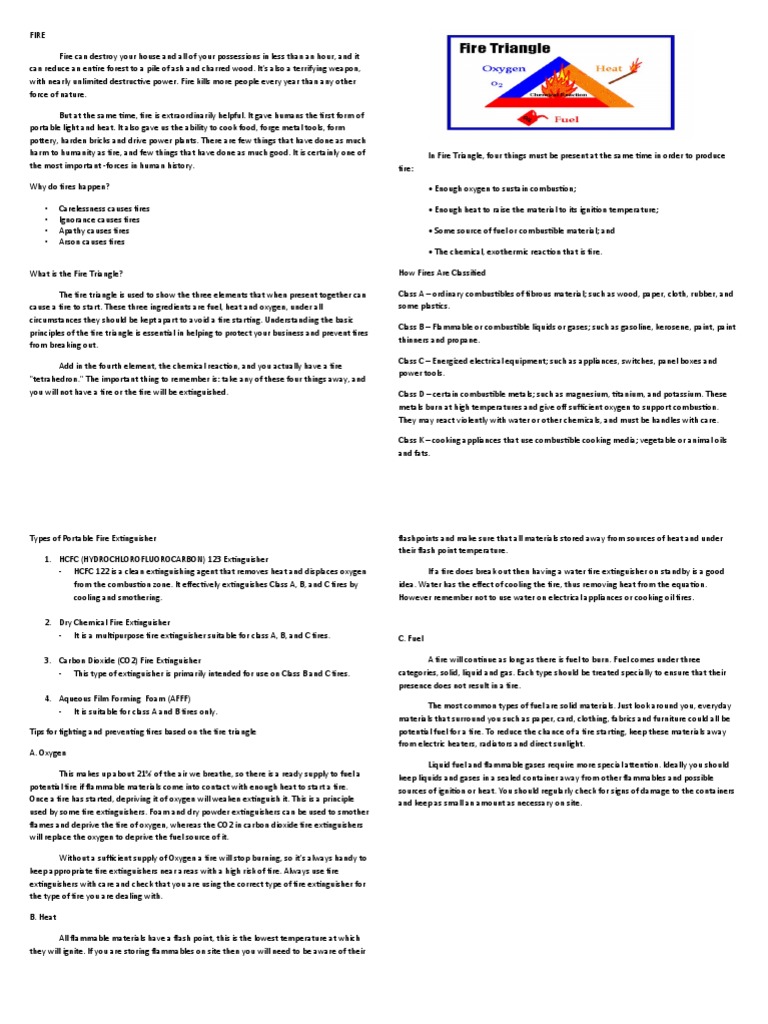 Fire Triangle | PDF | Fires | Combustion