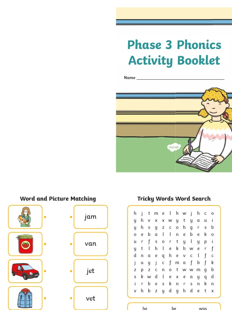 Year 1 Phase 3 Phonics Activity Booklet | PDF | Linguistics | Nature