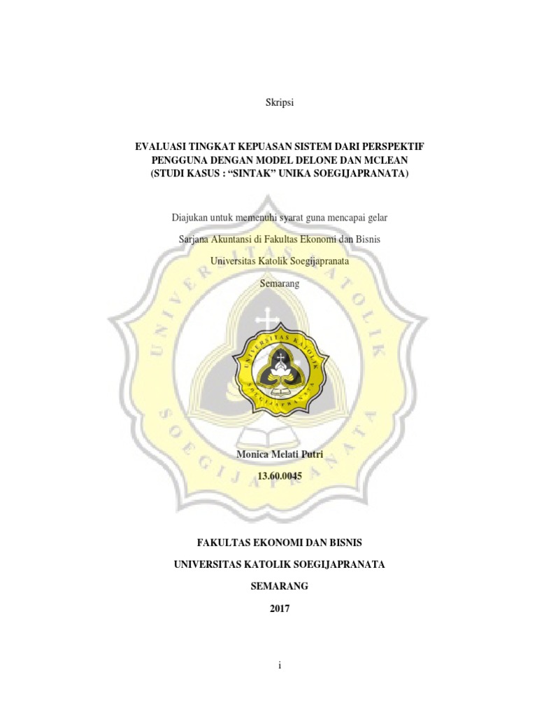 Evaluasi Kepuasan Sistem SINTAK UNIKA | PDF