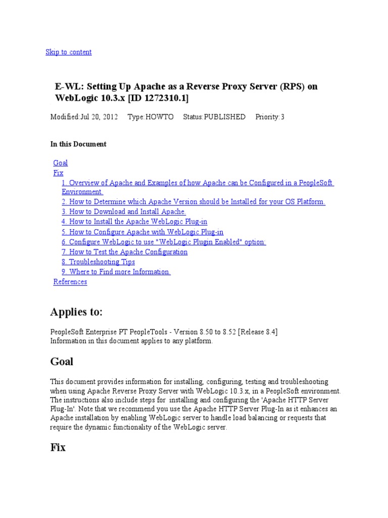 Apache As A Reverse Proxy Server Pdf Apache Server Web Server