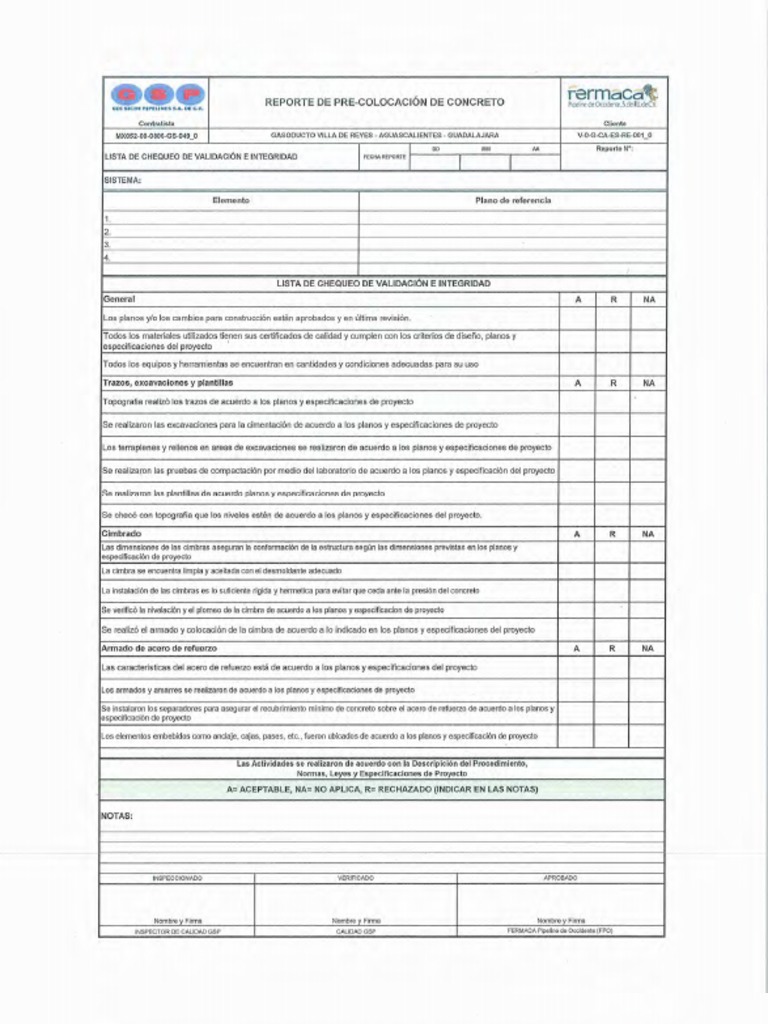 Formatos Orden de Colado PDF | PDF