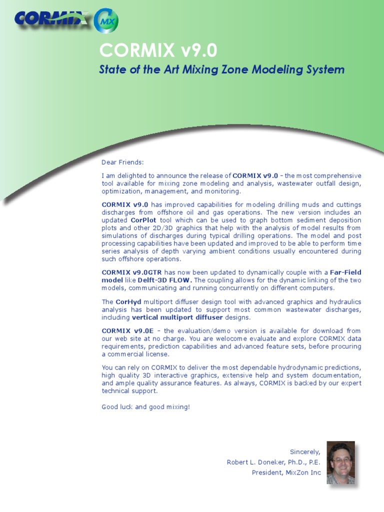 Cormix V 9 | PDF | Simulation | Deposition (Geology)