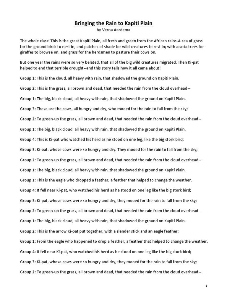 Bringing The Rain To Kapiti Plain | PDF | Paravians | Birds