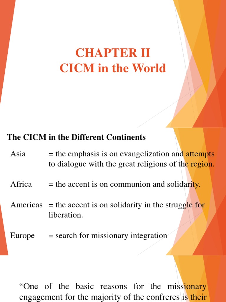 Chapter II CICM in The World Asia Midterm PDF | PDF | Missionary ...