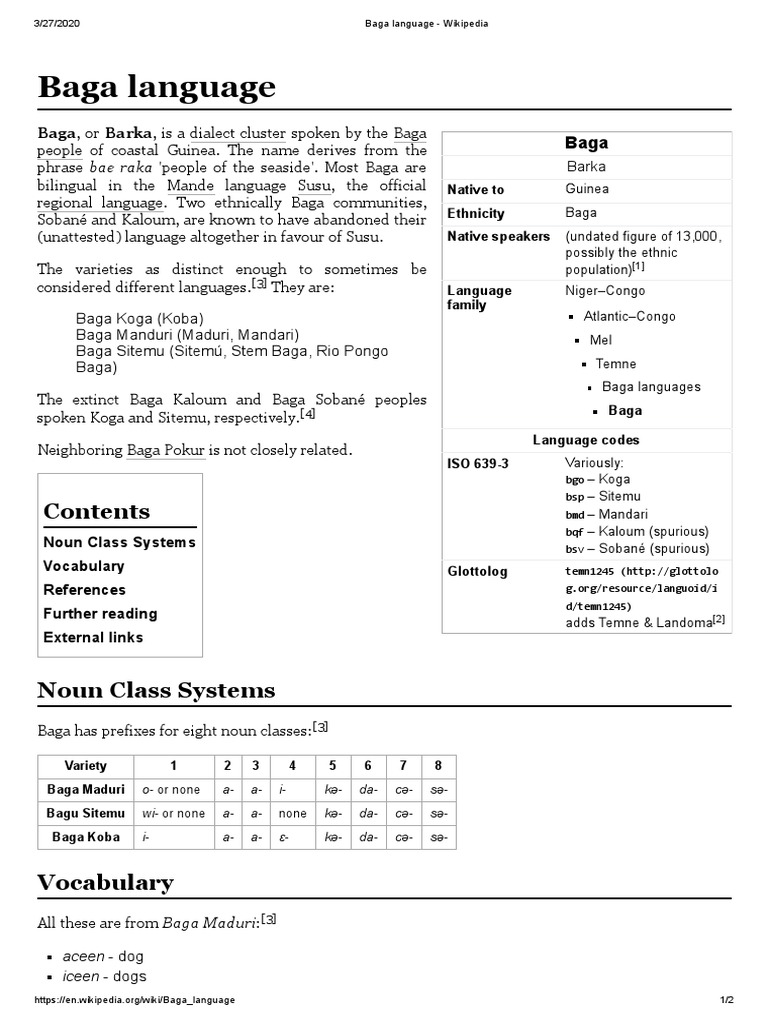 Baga Language | PDF | Languages | Language Arts & Discipline
