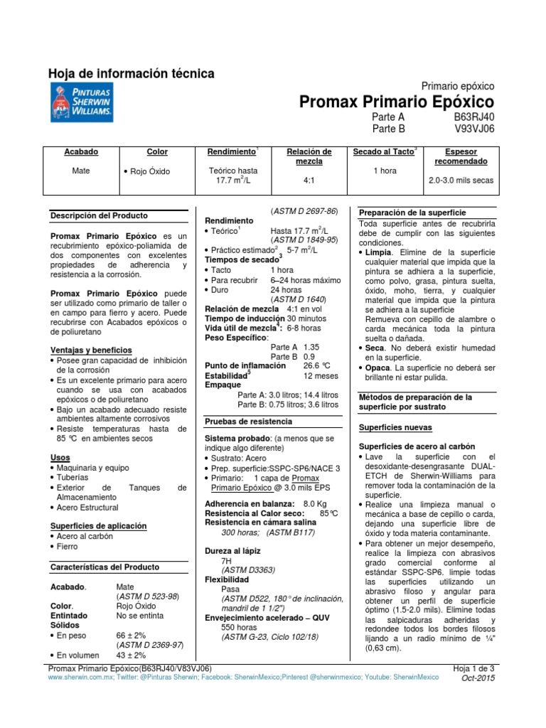 ProMax Primario Epoxico B63RJ40 | PDF | Pintar | Epoxy