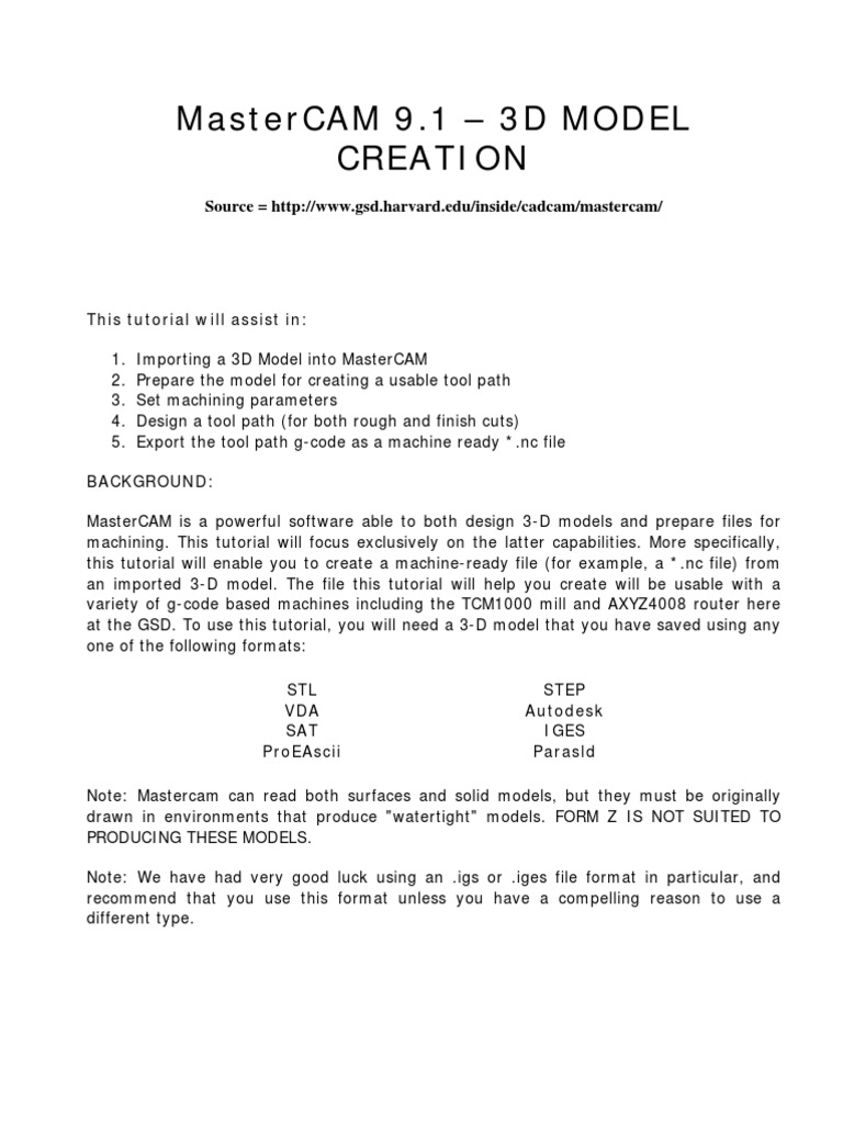 Importing 3d Model Into Mastercam | PDF | Computing | Computing And ...