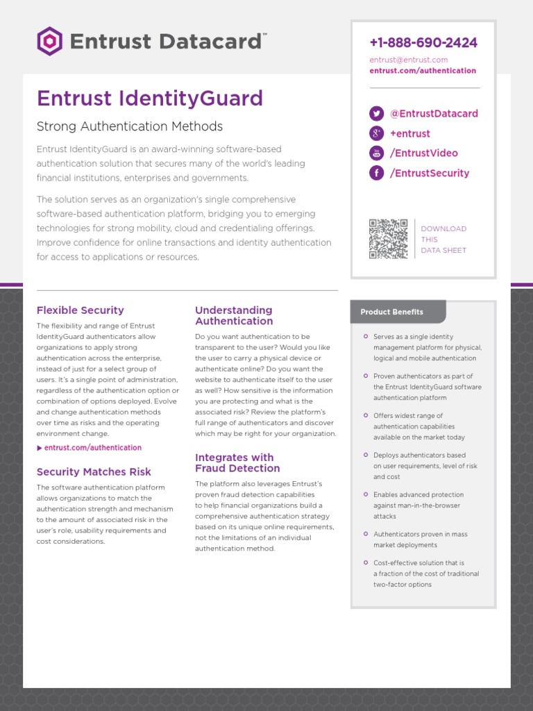 IDG Authentication Methods Data Sheet | PDF | Authentication | Password