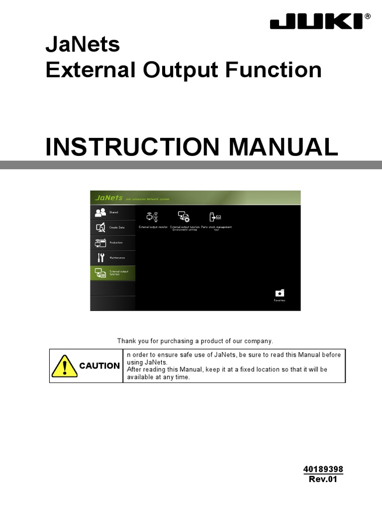 JaNets - External Output Instruction Manual - Rev01 - E PDF | PDF | Input/Output | Computer Monitor