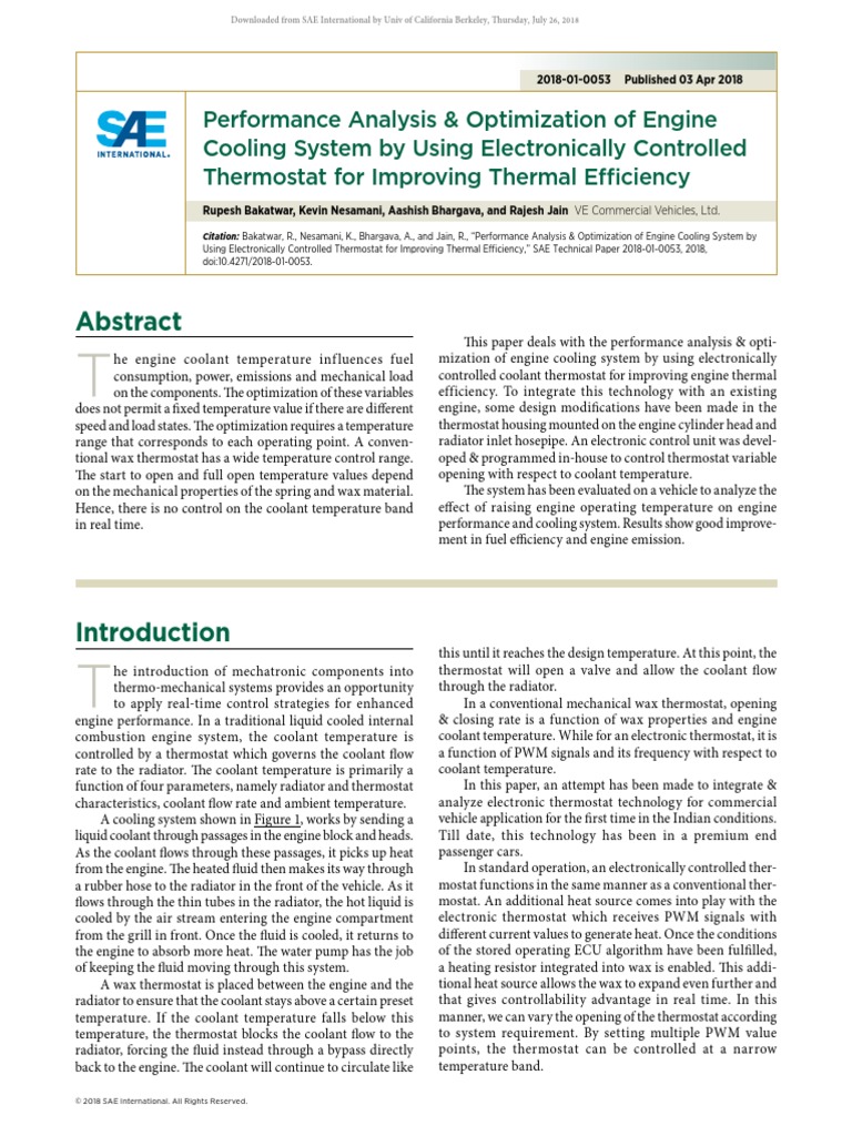 Performance Analysis & Optimization of Engine Cooling System by Using ...