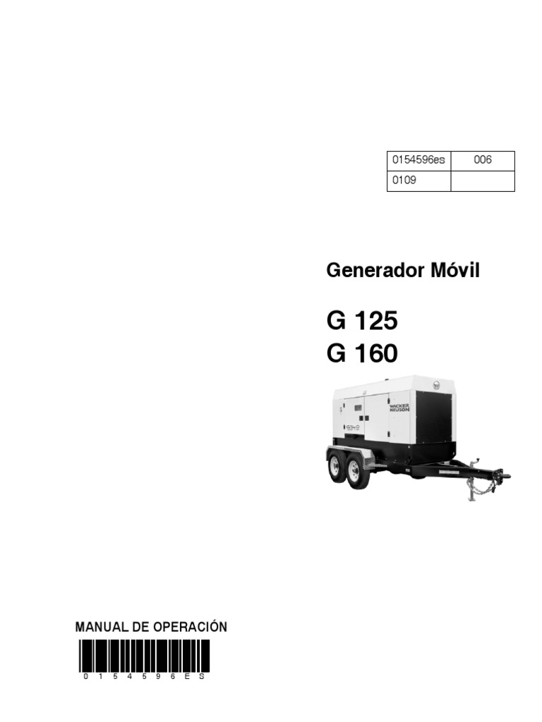 Wacker G 160 | PDF | Generador eléctrico | Electricidad