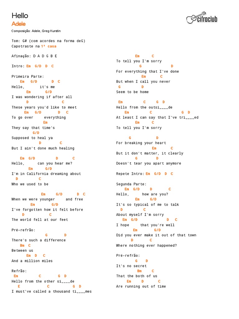 Cifra Club - Adele - Hello | PDF