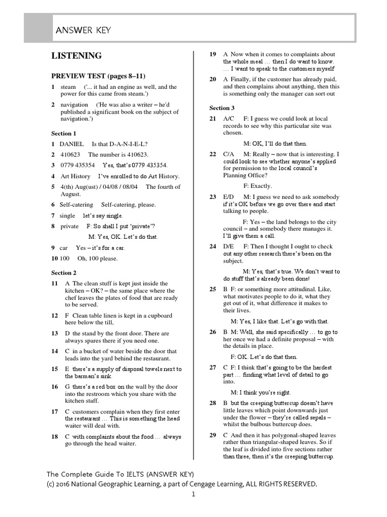 Complete IELTS Answer Key Guide | PDF | Home Appliance | Architect