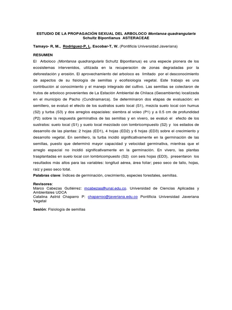 Propagación Sexual del Arboloco | PDF | Hogar, jardinería y bricolaje ...