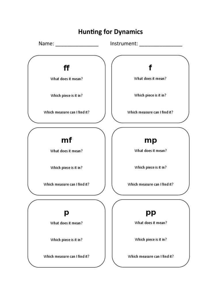 Scavenger Hunt For Dynamics | PDF