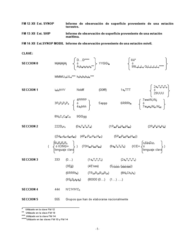 Clave SYNOP PDF | PDF | Nube | Precipitación
