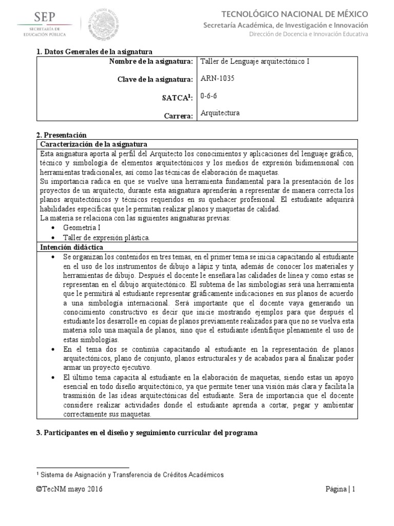 ARQ Taller de Lenguaje Arquitectónico I | PDF | Dibujo | Planificación