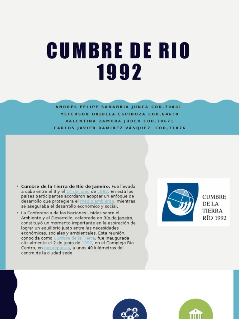 Cumbre de Rio 1992.. | PDF | Desarrollo sostenible | Los Estados Unidos