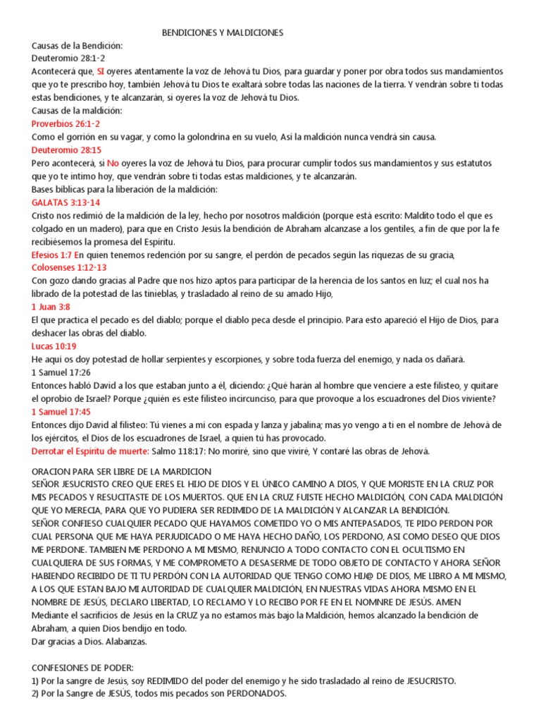 Bendiciones y Maldiciones en la Biblia | PDF | Cristo (título) | Perdón
