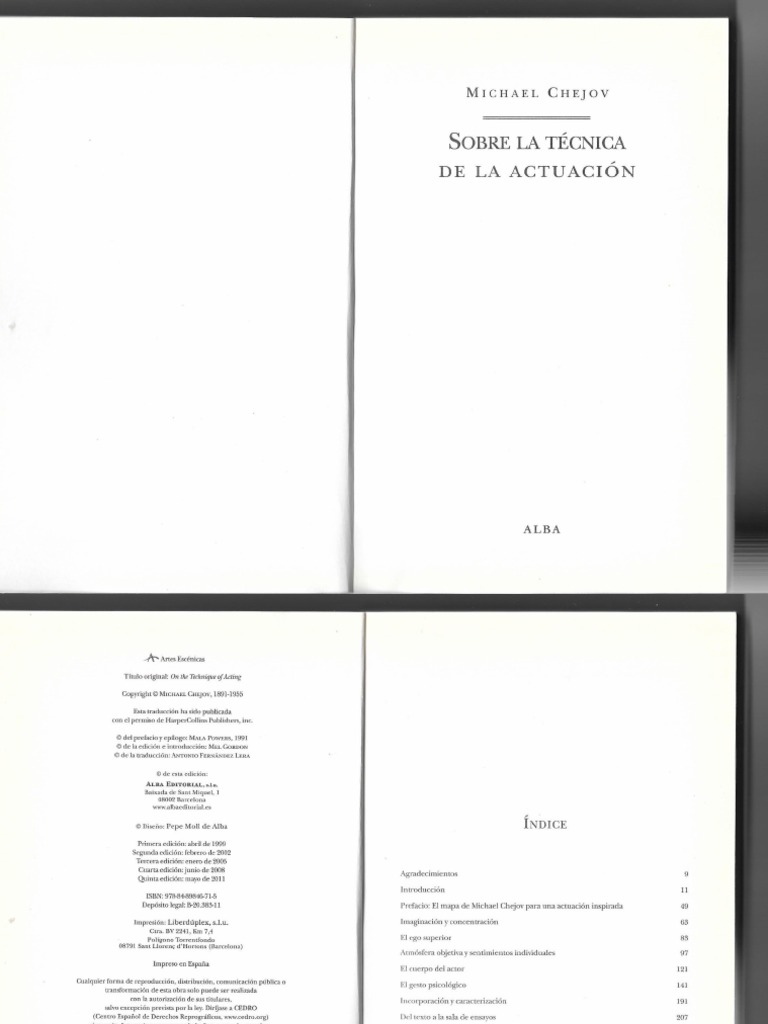 Sobre La Técnica de La Actuación Michael Chejov 1999 | PDF