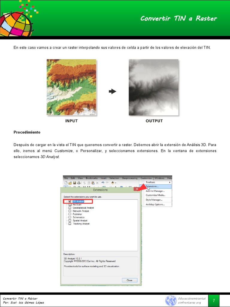 Convertir-TIN-A-Raster. Manejo de Arcgis 10 | PDF