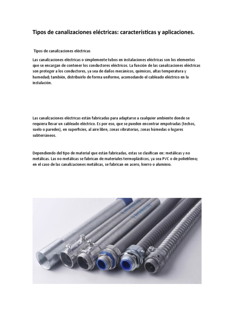Tipos de Canalizaciones Eléctricas | PDF | Cloruro de polivinilo | Polímeros