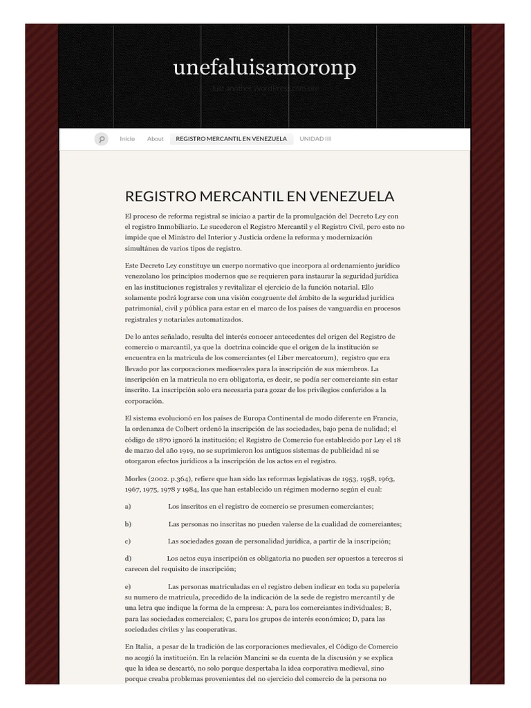 Historia Del Registro Mercantil | PDF | Ley Pública | Estado (política)