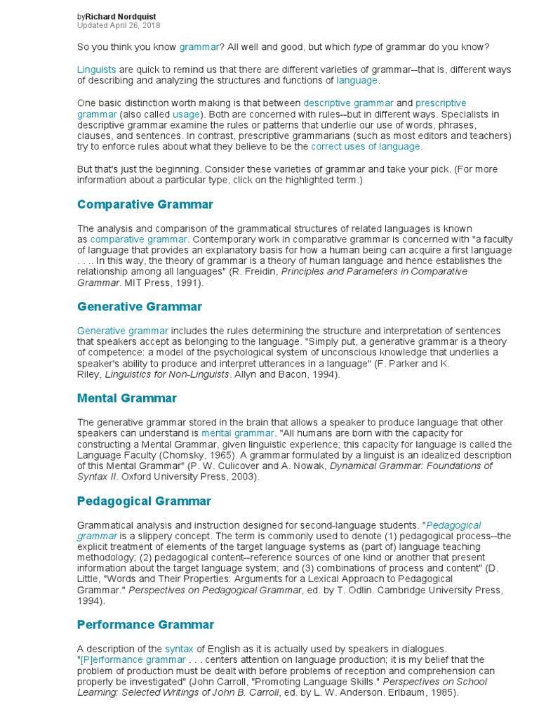 Grammar and Syntax | PDF | Grammar | Syntax