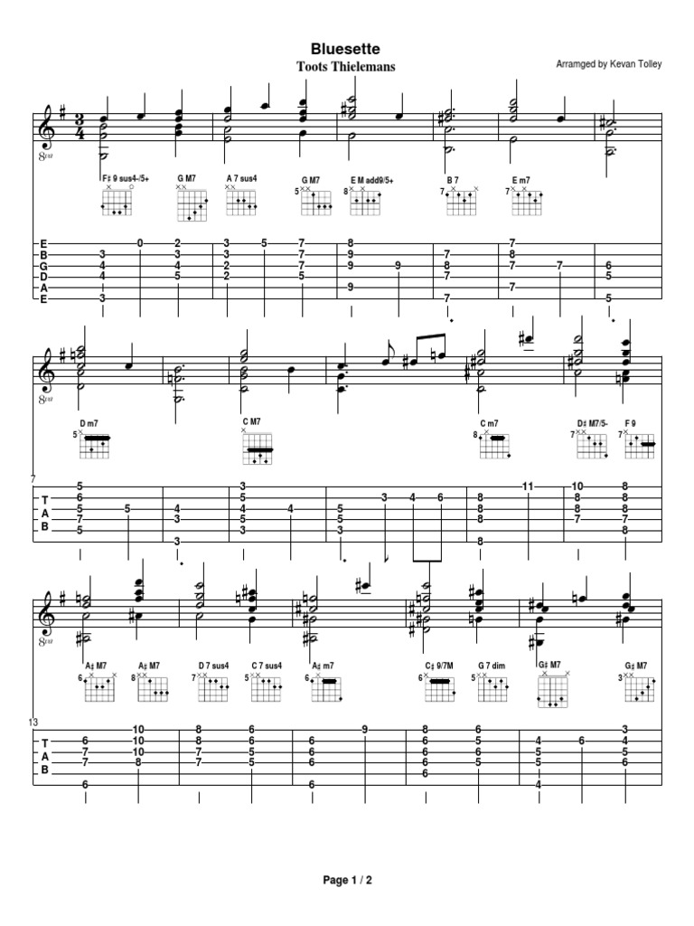 Thielemans - Bluesette | PDF | Jazz | Musical Compositions