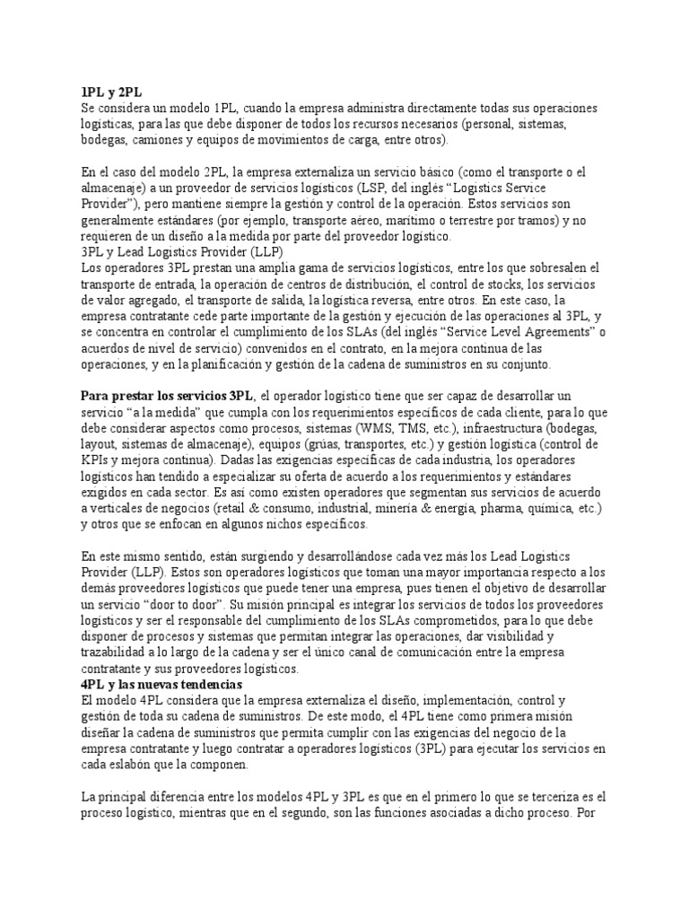 1PL y 2PL | PDF | Logística | Transporte