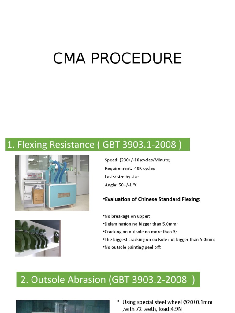 Cma Procedure | PDF | Shoe | Building Engineering
