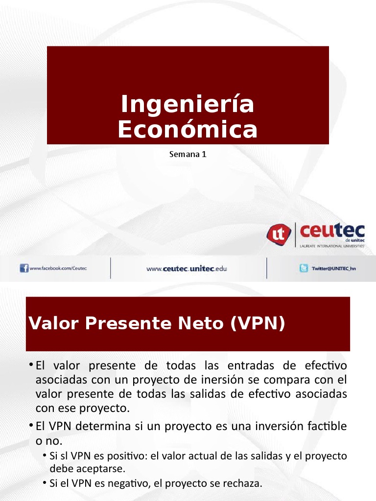 Ingenería Económica | PDF | Valor presente neto | Economias