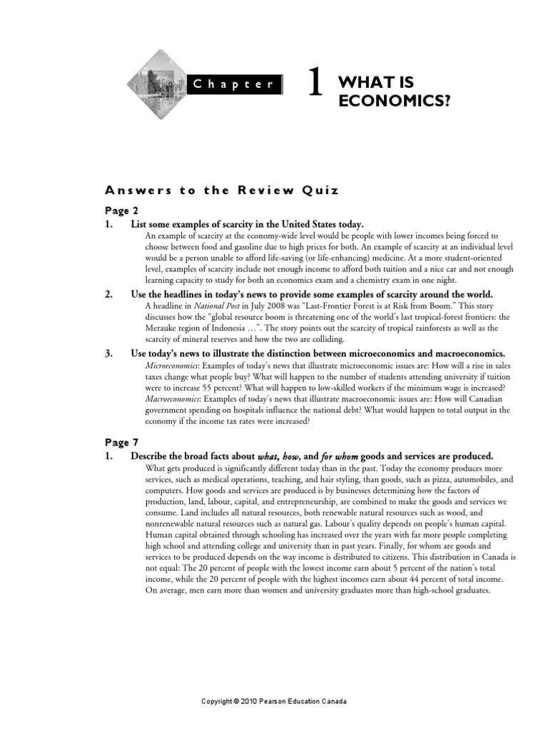 Park - 7e - SM - ch01 - What Is Economics PDF | PDF | Trade Off | Taxes