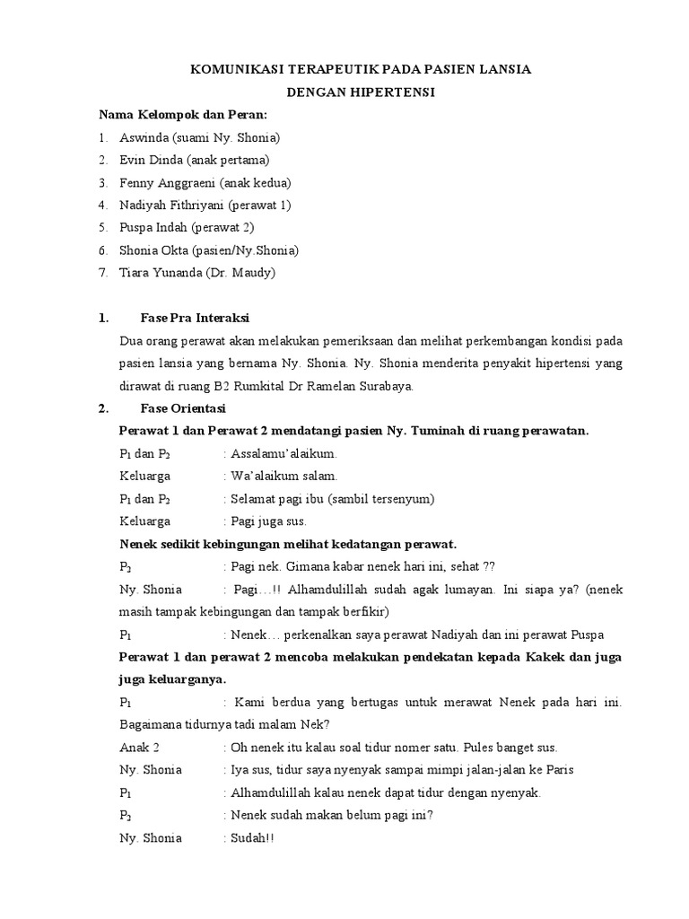 Komunikasi Terapeutik Pada Lansia | PDF