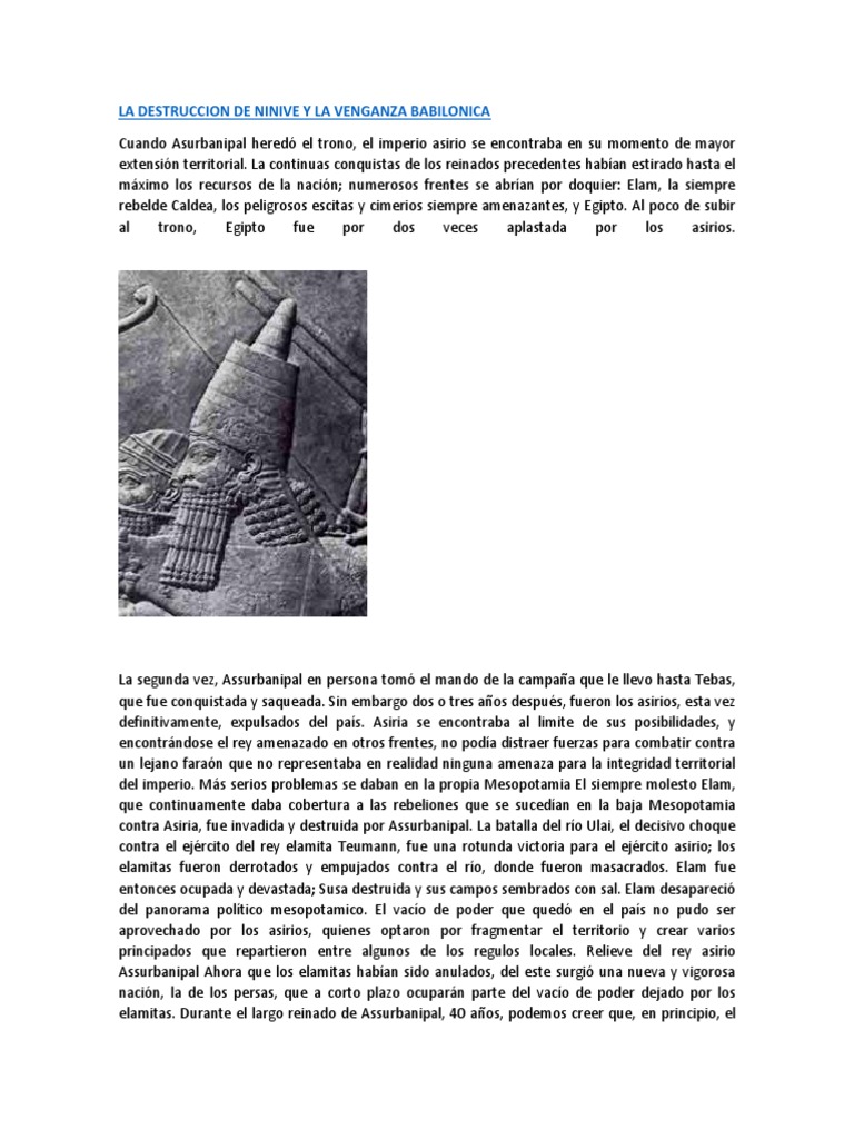La Destruccion de Ninive y La Venganza Babilonica PDF | PDF | Asiria ...