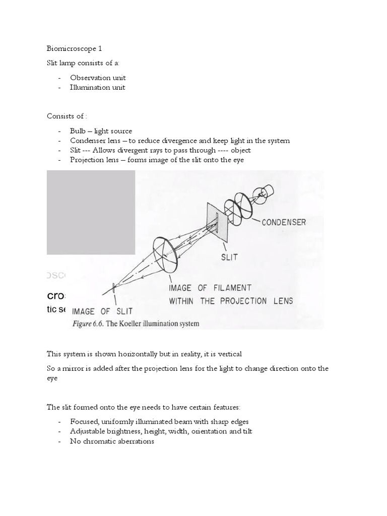 Slit Lamp Components and Illumination Techniques | PDF | Eye | Optics
