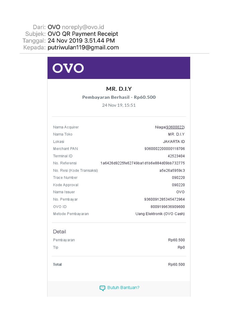 OVO QR Payment Receipt PDF | PDF