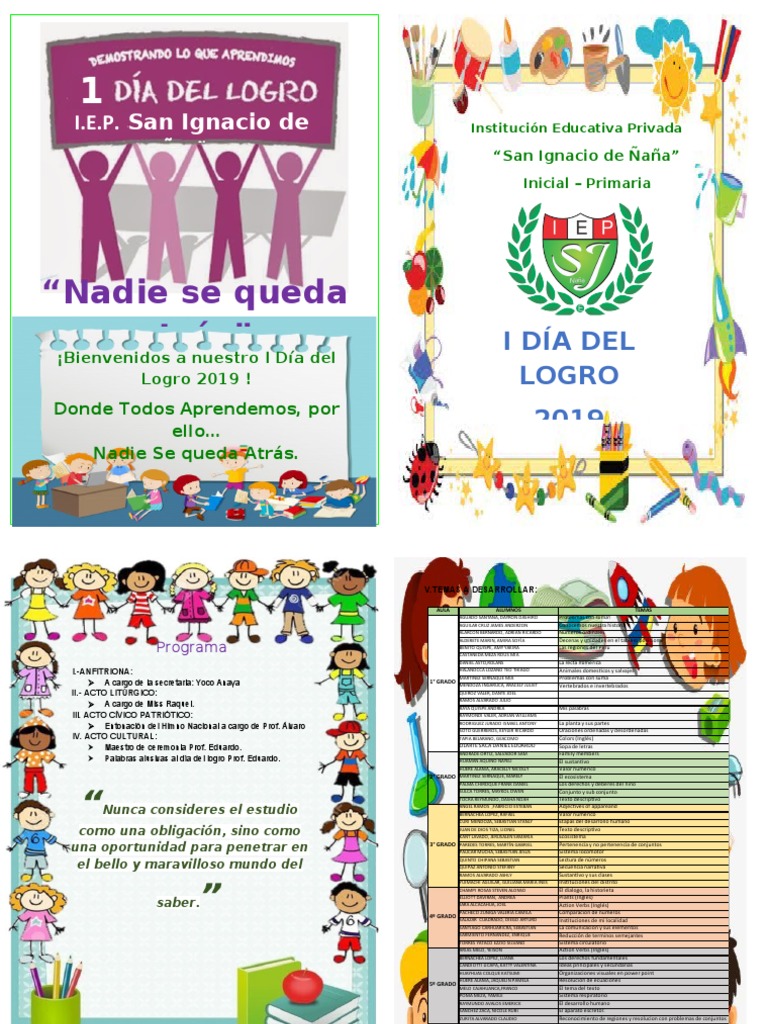Programa Dia Del Logro PRIMARIA | PDF | Naturaleza