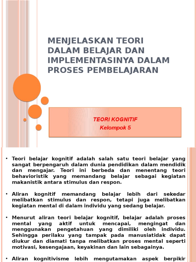 Teori Kognitif dalam Pembelajaran | PDF