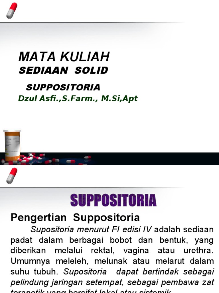 Sediaan Suppositoria 4,5 | PDF