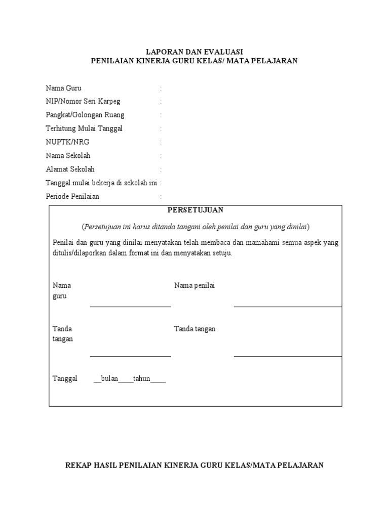 Rekap Penilaian PKG | PDF