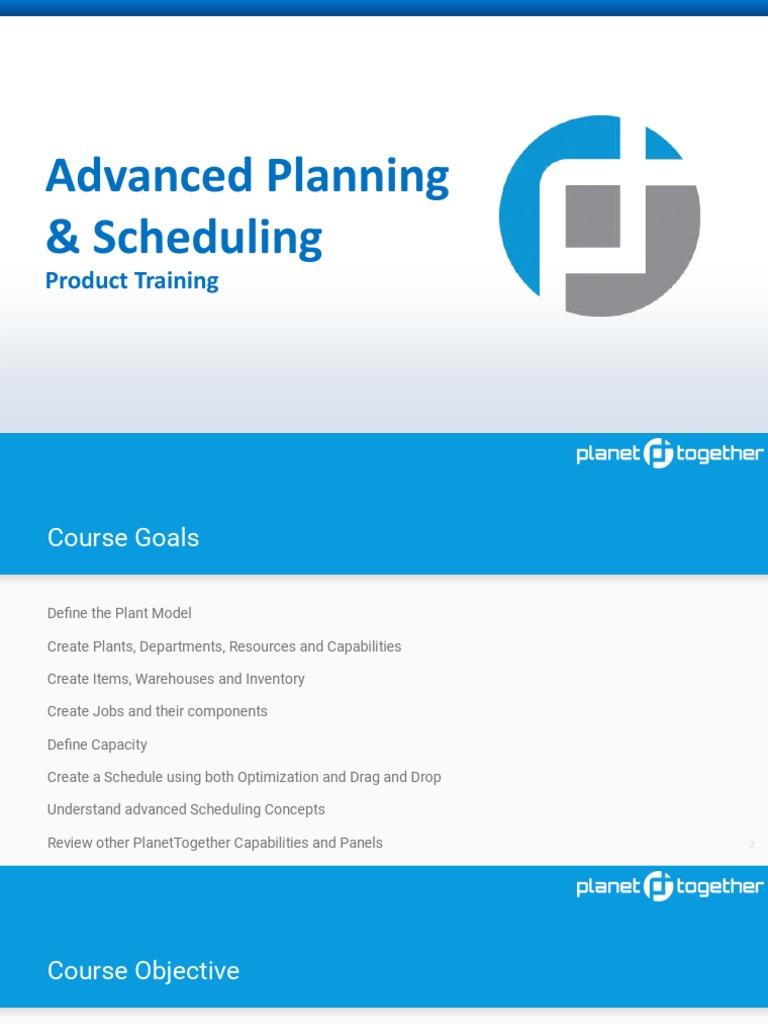 PlanetTogether Product Training - 11x Version | PDF | Scheduling (Production Processes) | Icon ...
