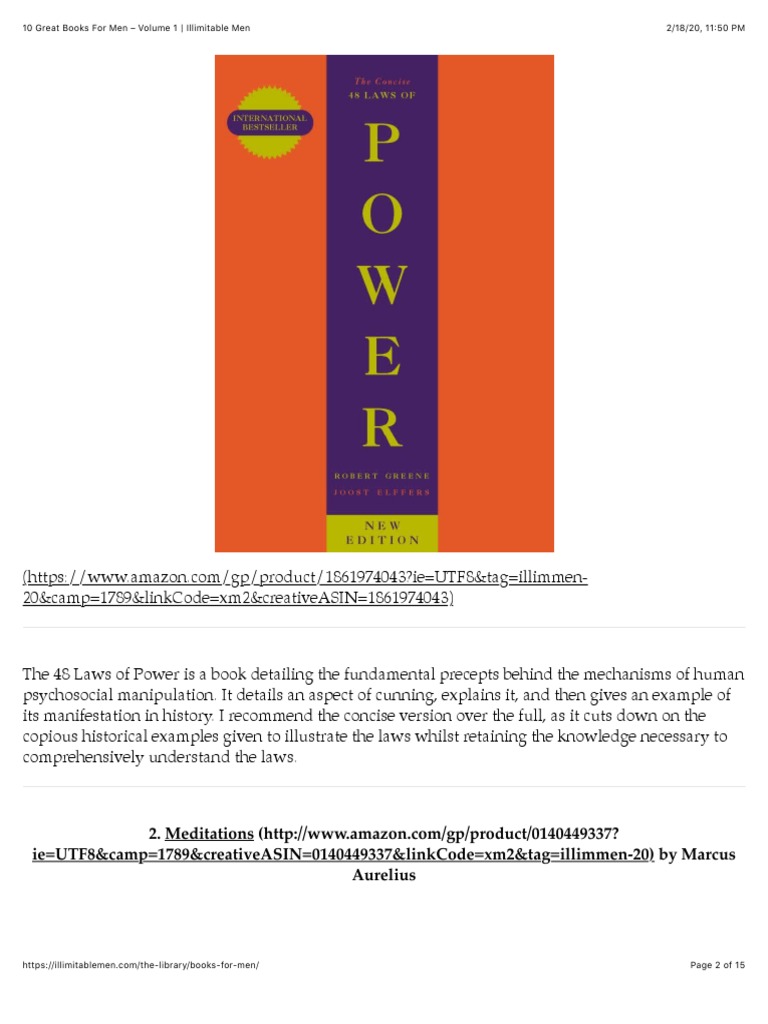 10 Great Books For Men PDF | PDF | Philosophical Theories