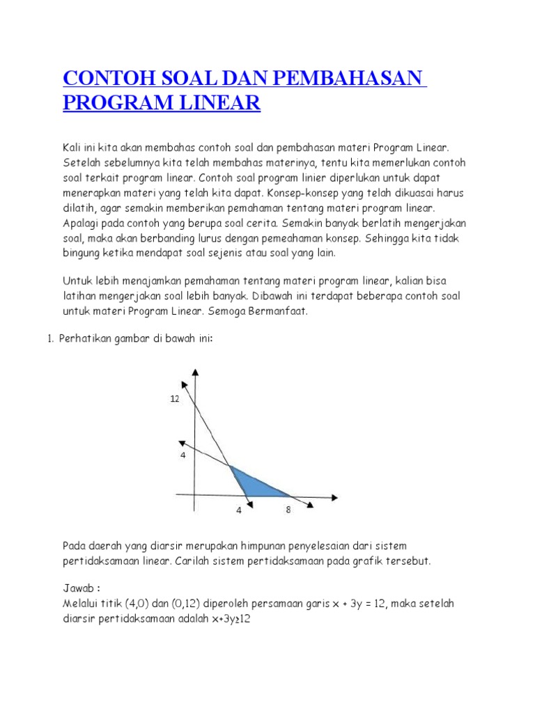 Soal dan Pembahasan Program Linear | PDF
